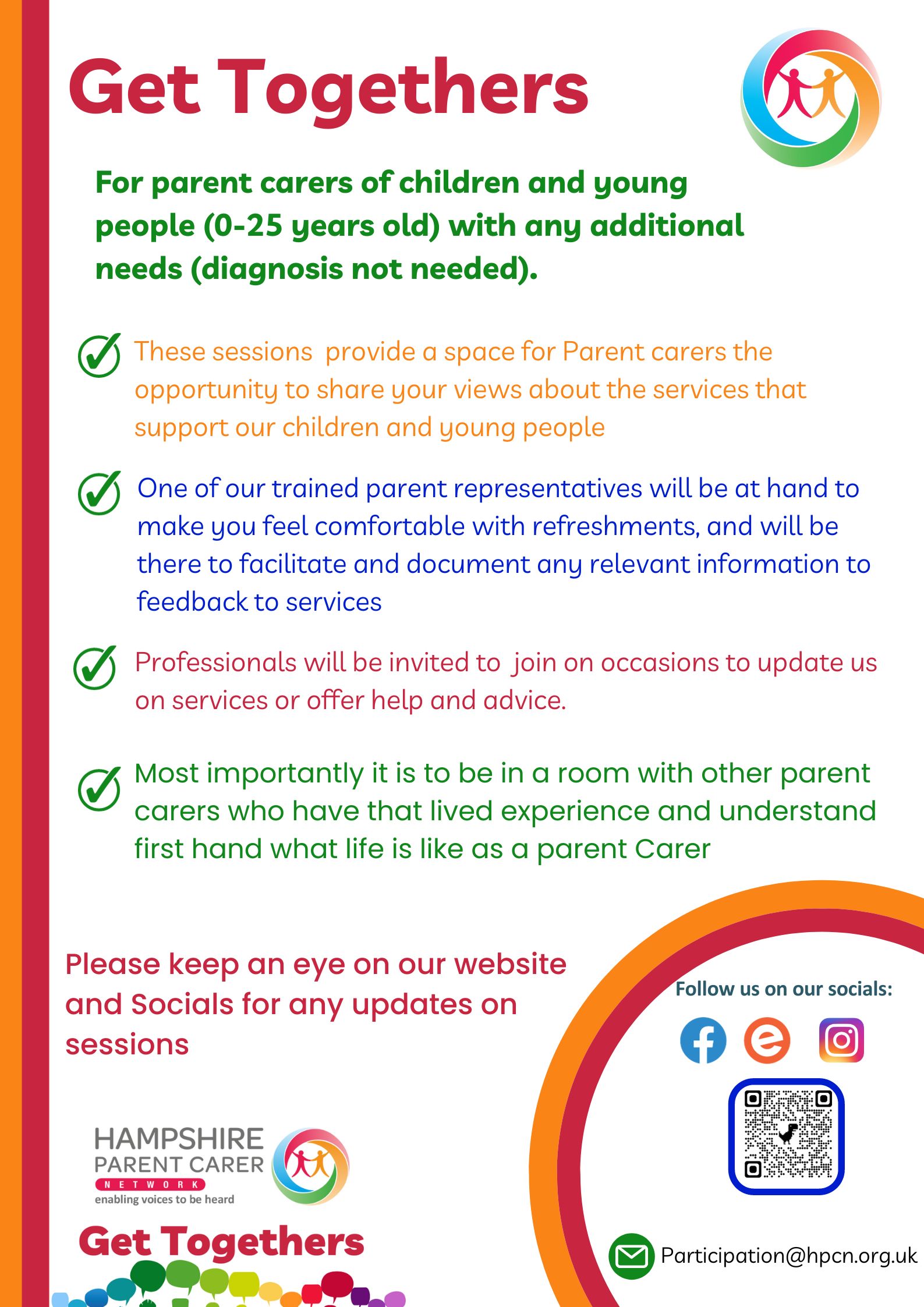 Hampshire Parent and Carer Network | Get Togethers